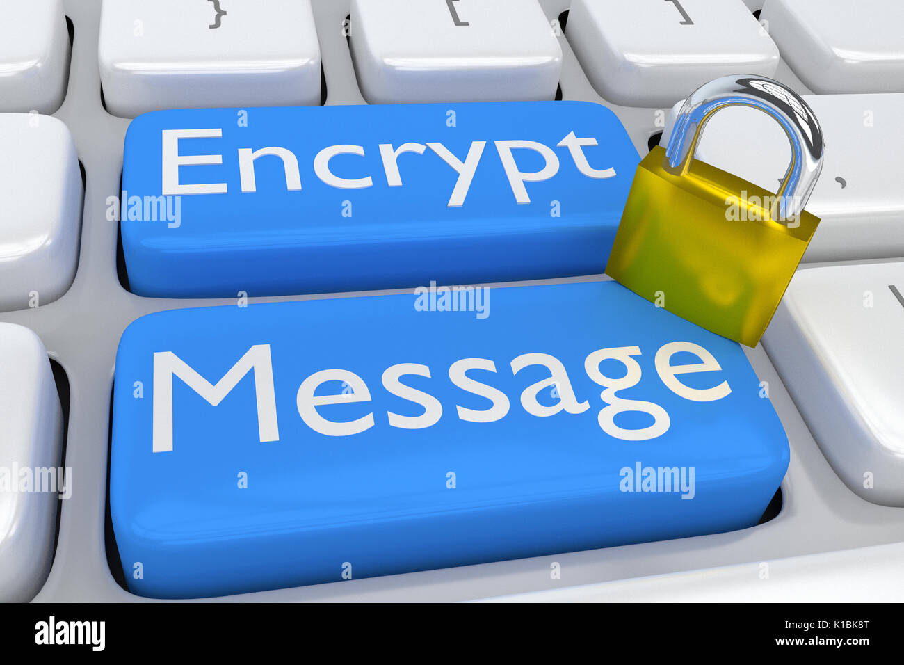 Render illustration of computer keyboard with the print Encrypt Message ...
