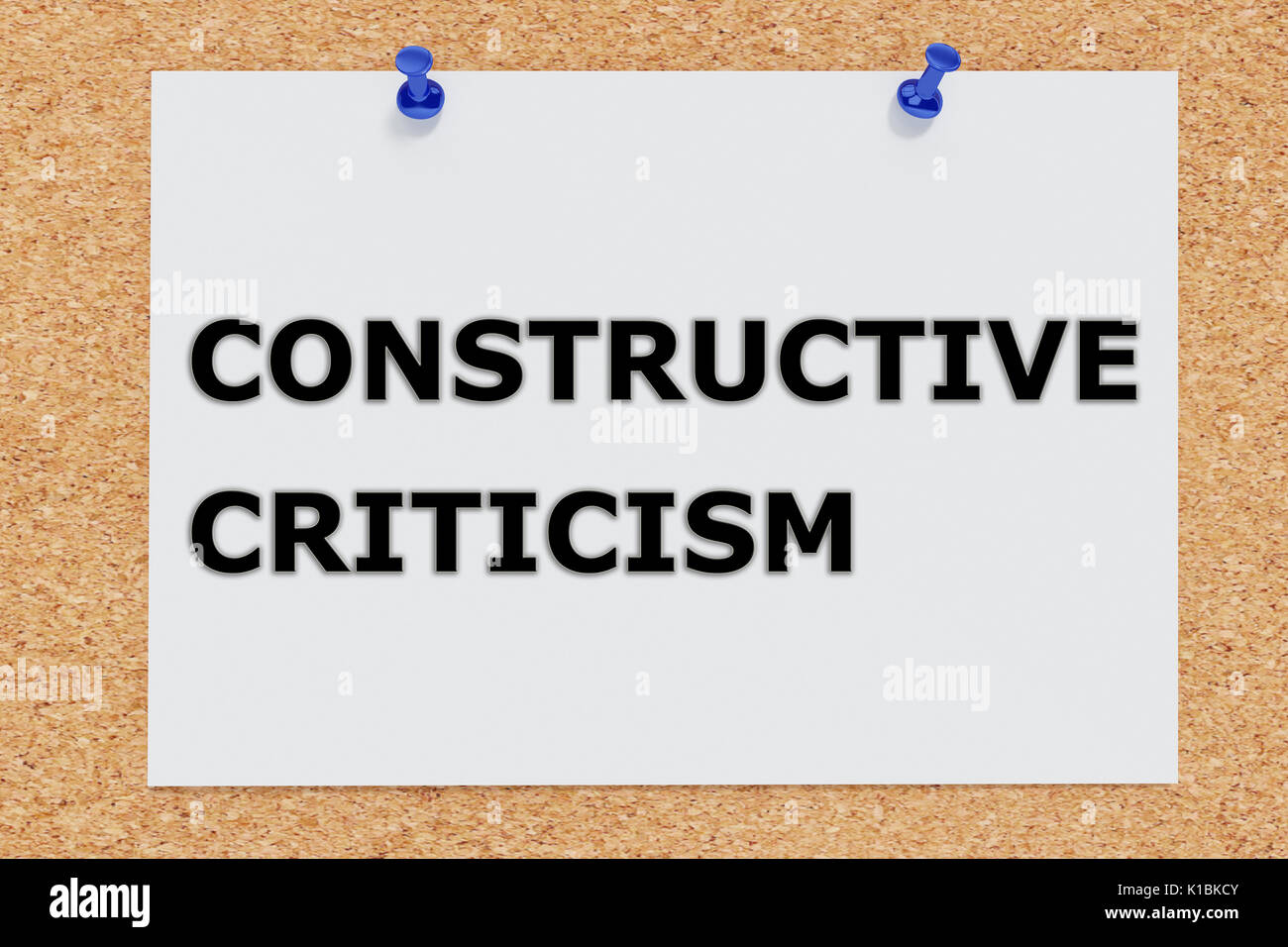Render illustration of Constructive Criticism script on cork board ...