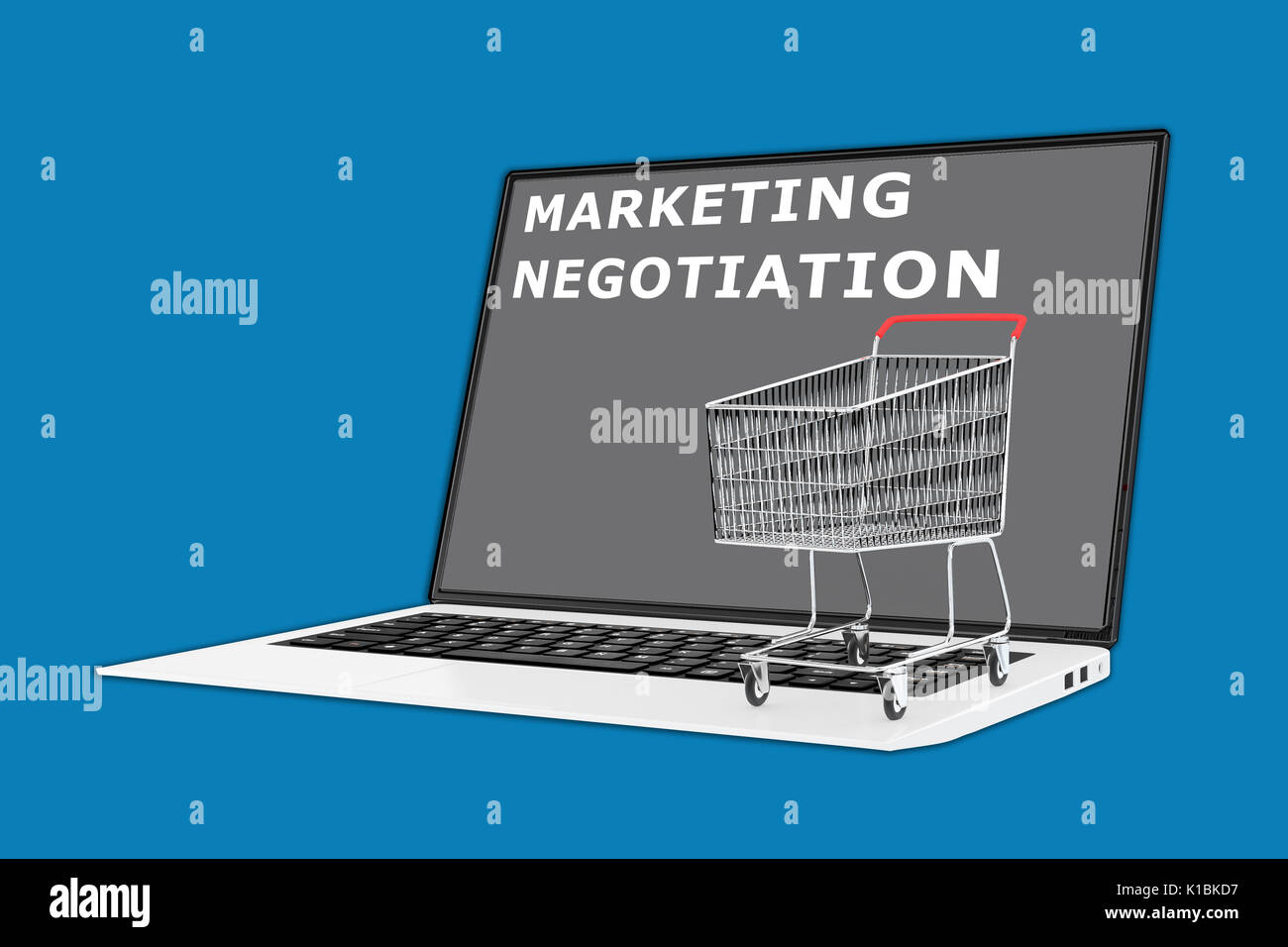 Render illustration of Marketing Negotiation concept with a supermarket ...
