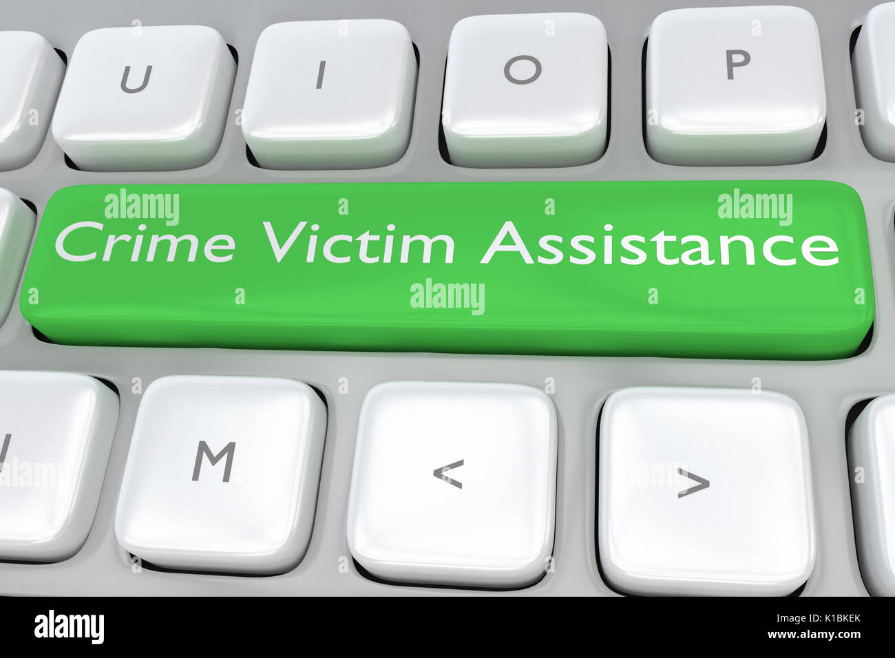 Render illustration of computer keyboard with the print Crime Victim ...