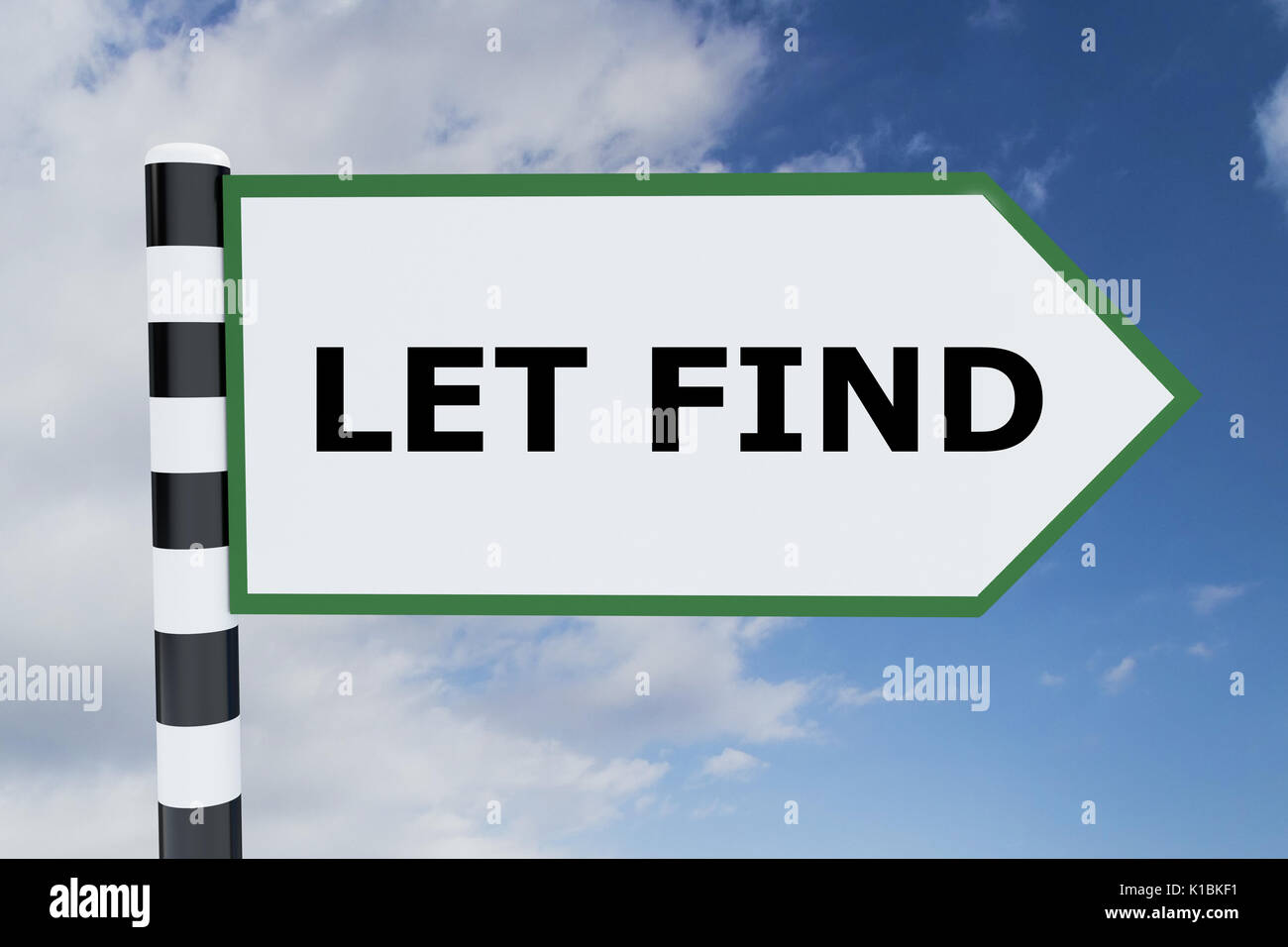 Render illustration of Let Find title on road sign Stock Photo - Alamy