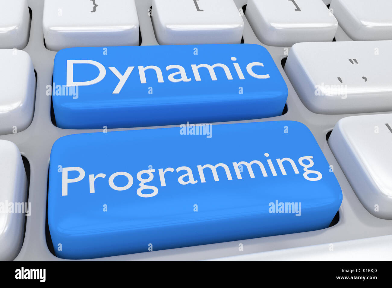 Render Illustration Of Computer Keyboard With The Print Dynamic Programming On Two Adjacent Pale