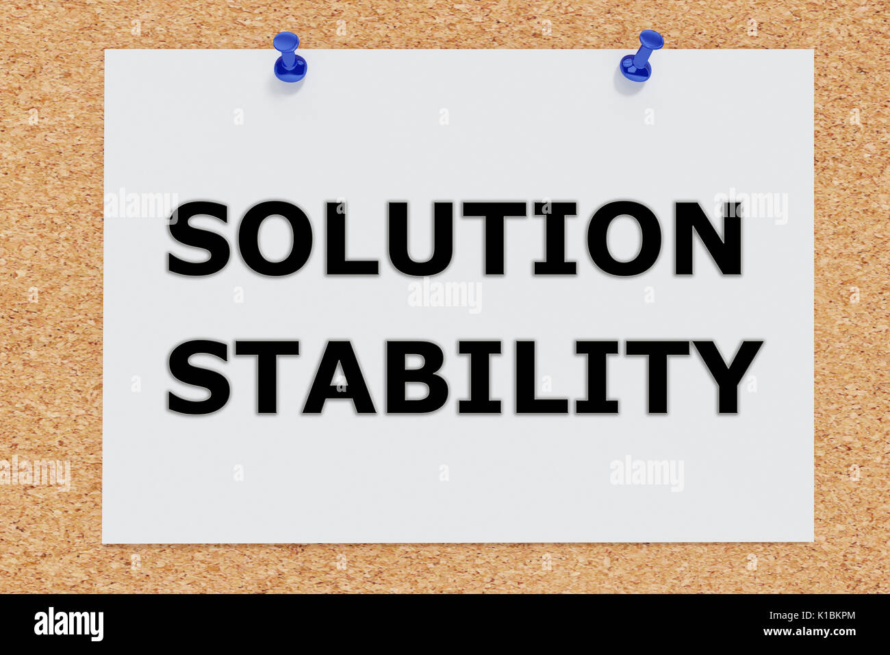 Render illustration of Solution Stability script on cork board Stock ...