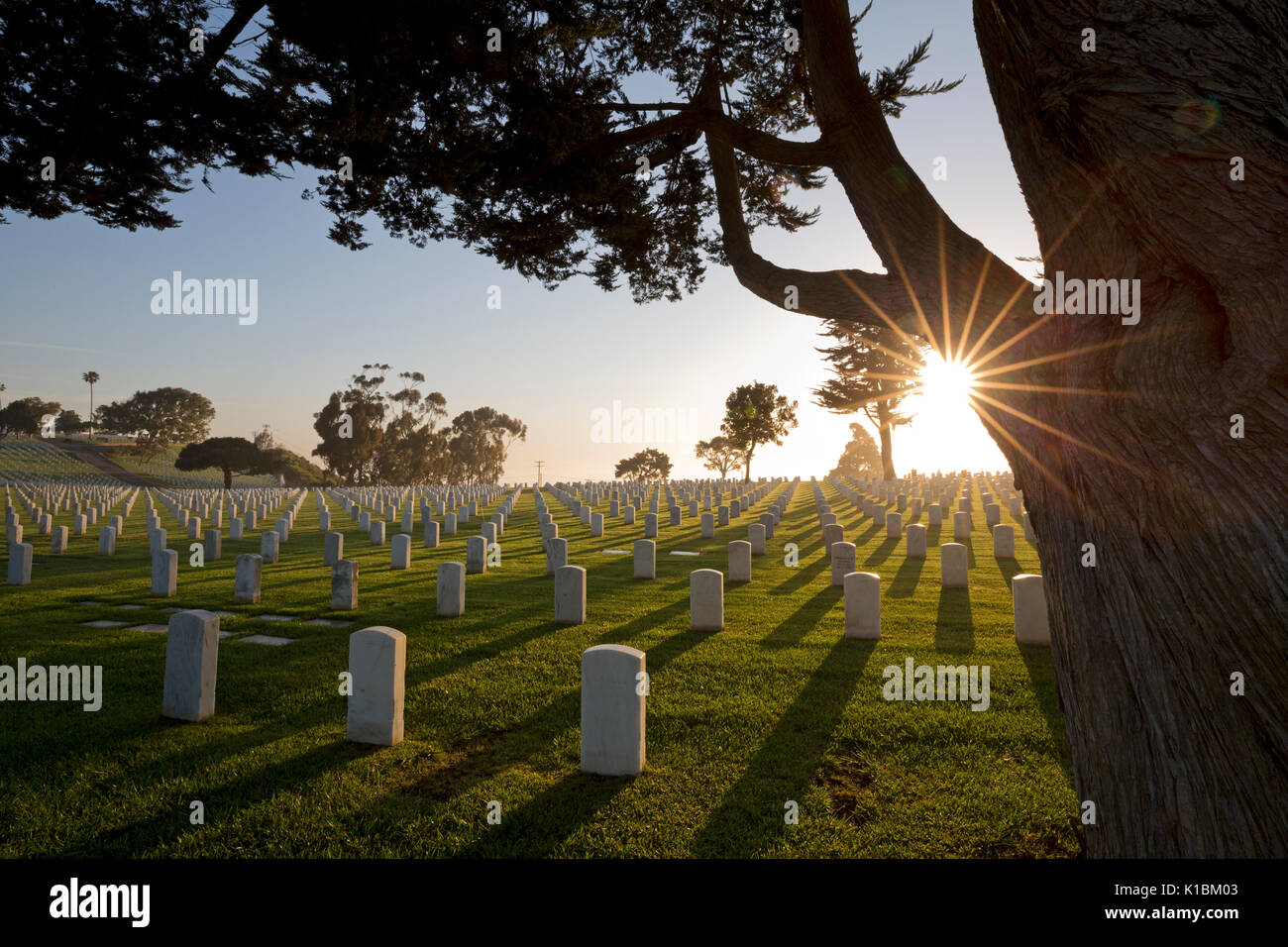 Sunrise at Fort Rosecrans National Cemetery, San Diego, California ...