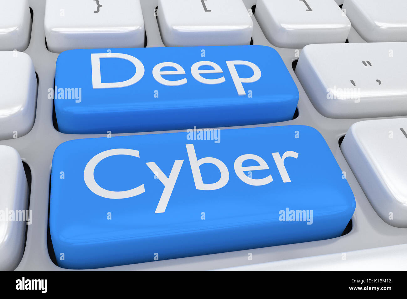 Render illustration of computer keyboard with the print Deep Cyber on ...