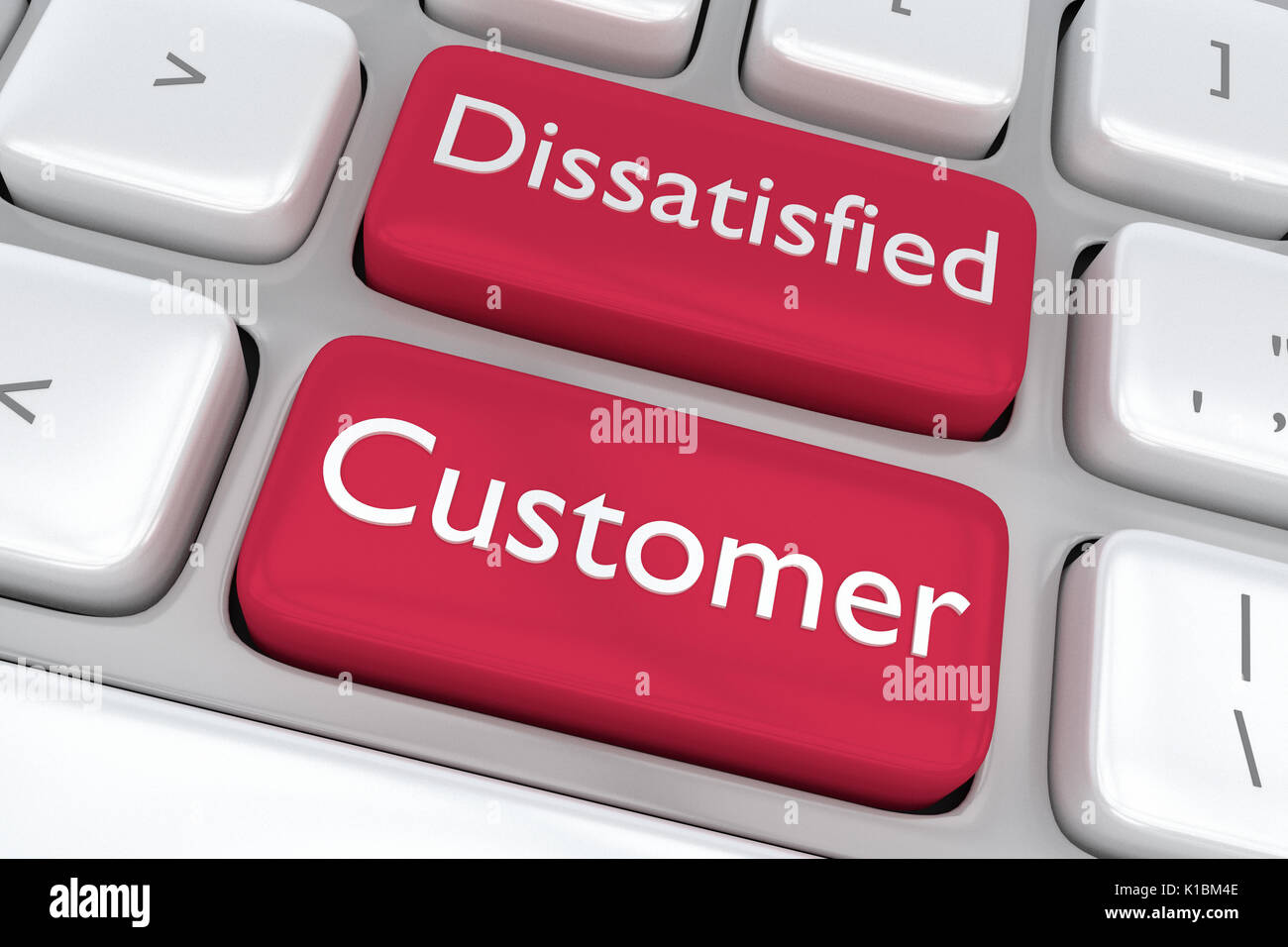 Render illustration of computer keyboard with the print Dissatisfied ...