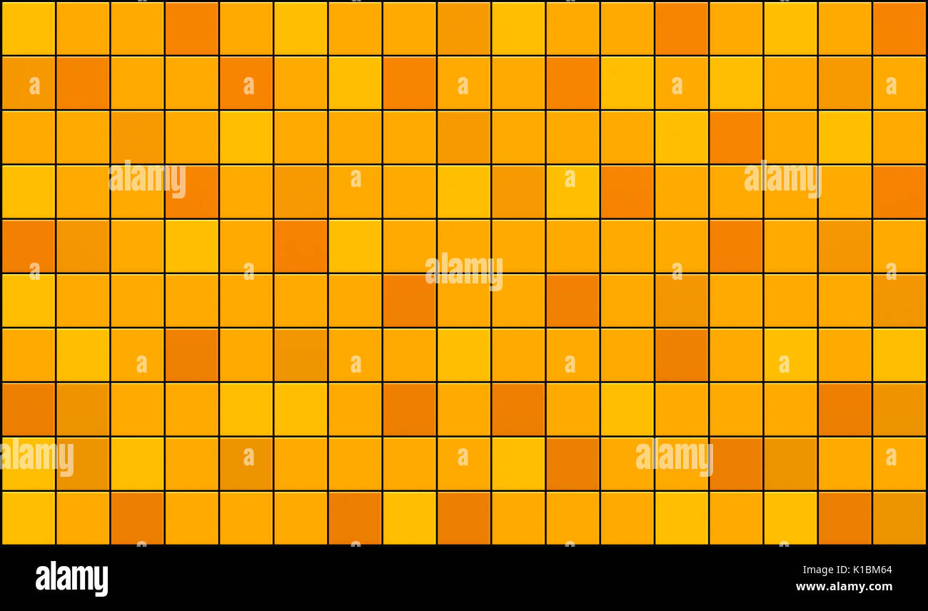3d render of yellow tiles texture with black gap Stock Photo - Alamy