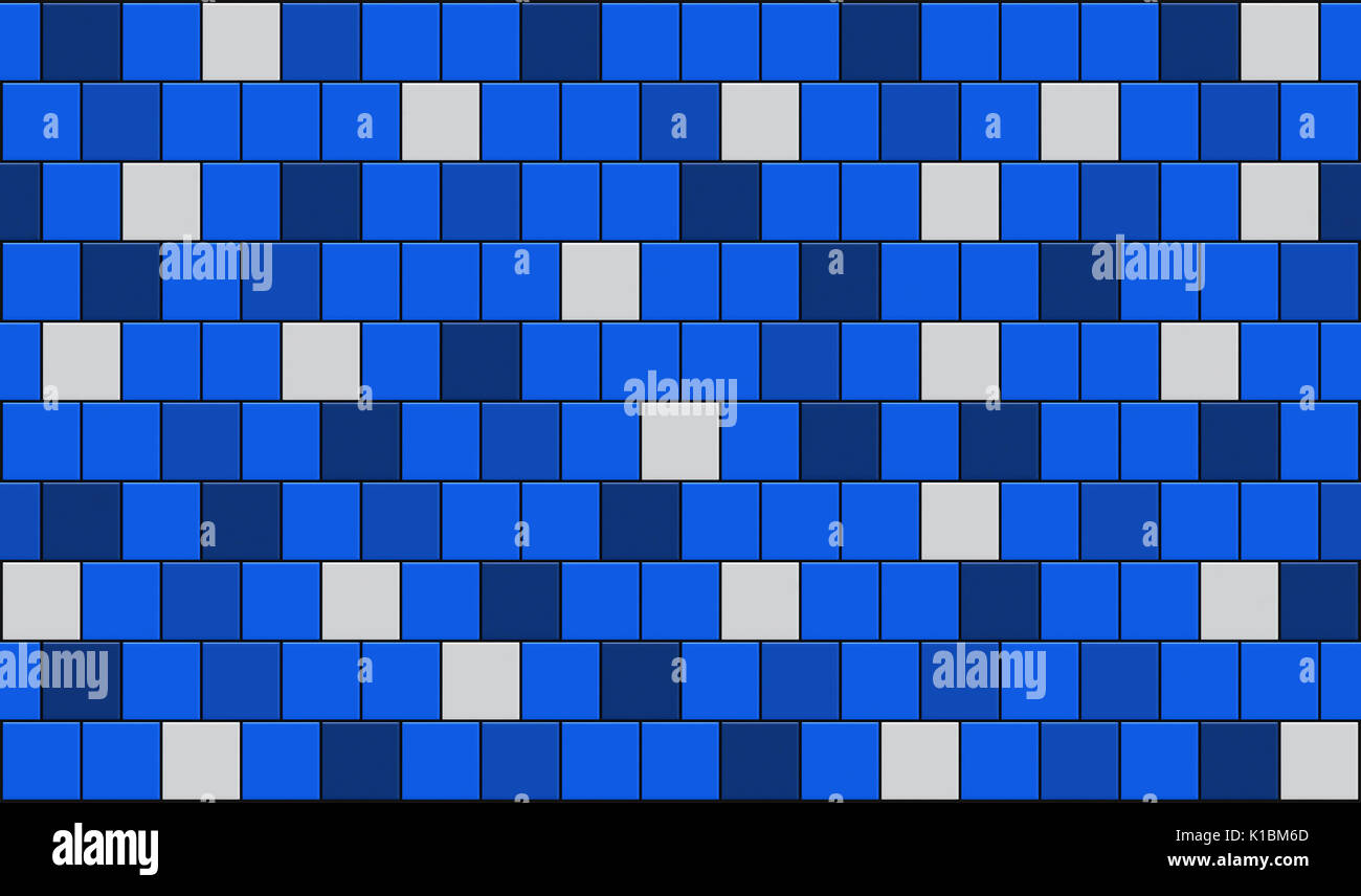 3d render of blue tiles texture with black gap Stock Photo - Alamy