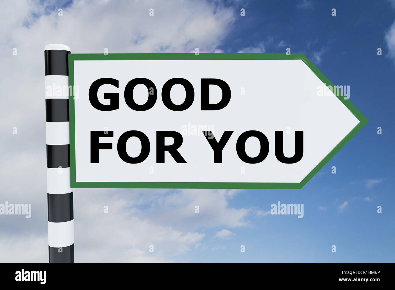 Render illustration of Good for You title on road sign Stock Photo - Alamy