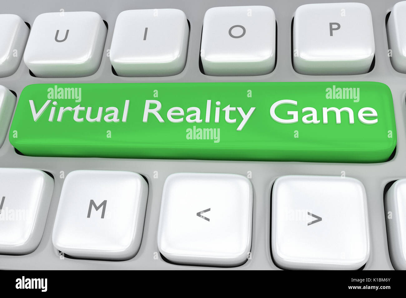 Render illustration of computer keyboard with the print Virtual Reality ...
