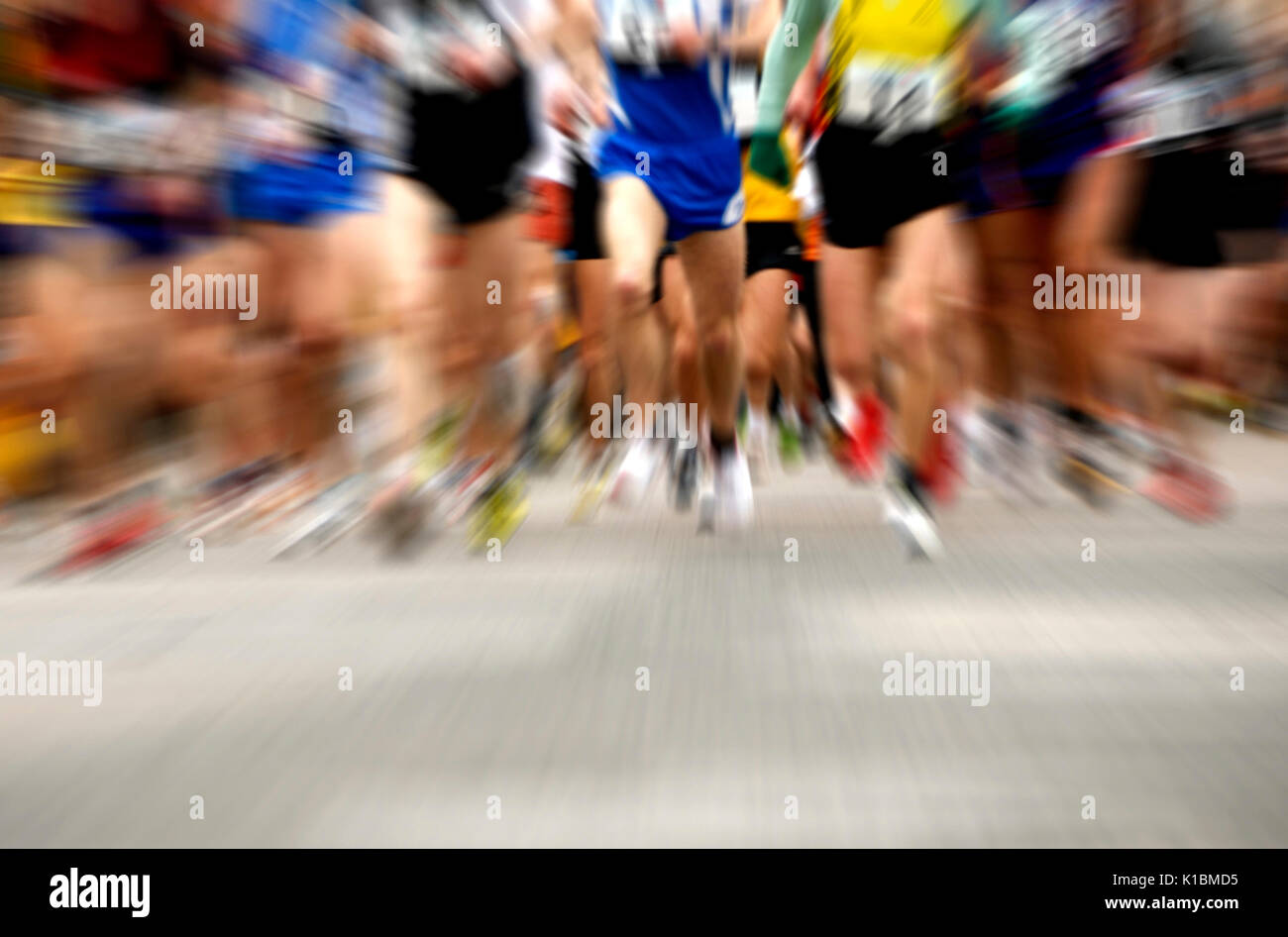 marathon runners, motion blur effect Stock Photo - Alamy