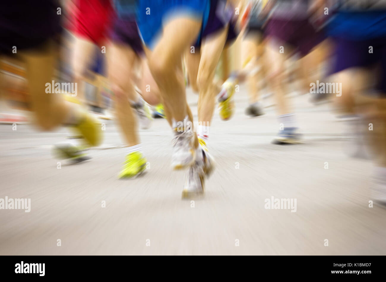 marathon runners, motion blur effect Stock Photo - Alamy
