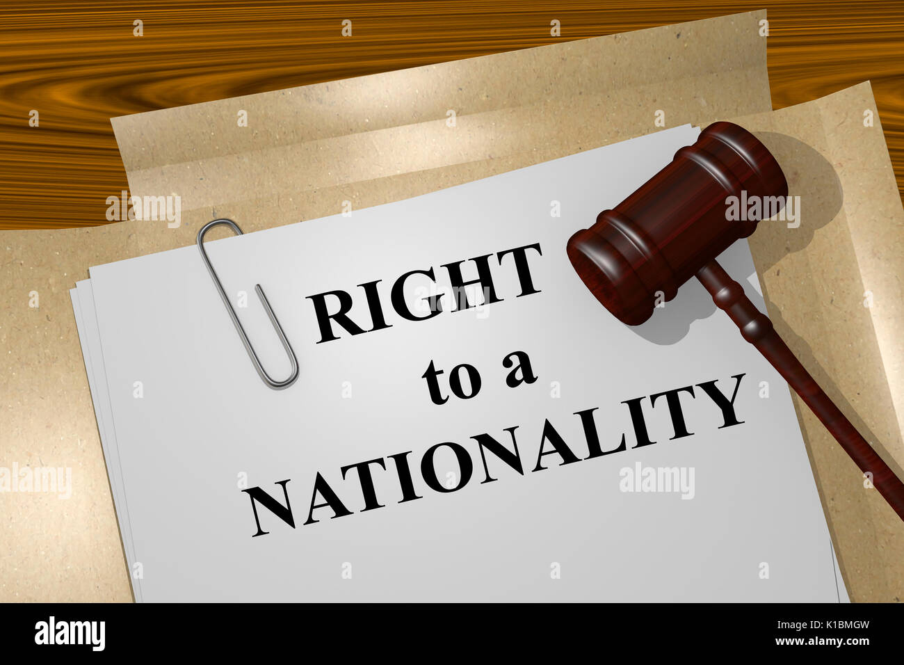 Render illustration of Right to a Nationality title on Legal Documents ...
