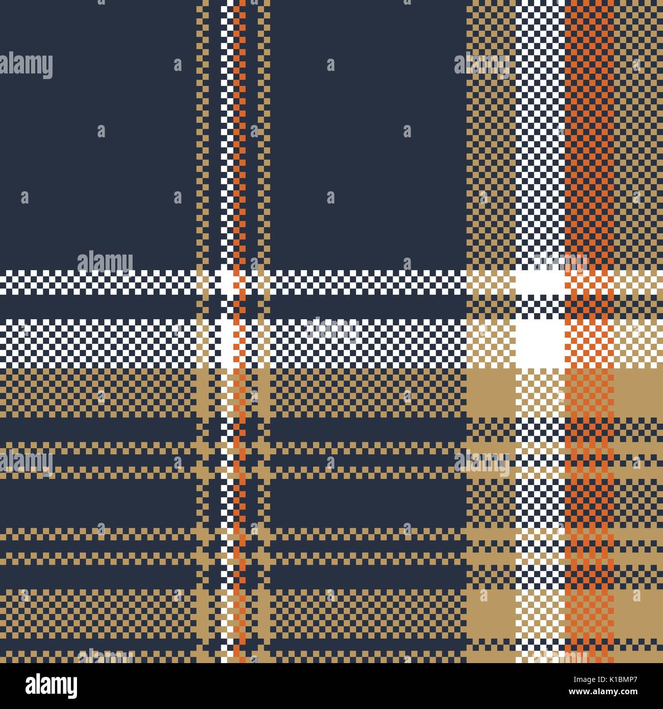 Blue check pixel fabric texture seamless pattern. Vector illustration ...