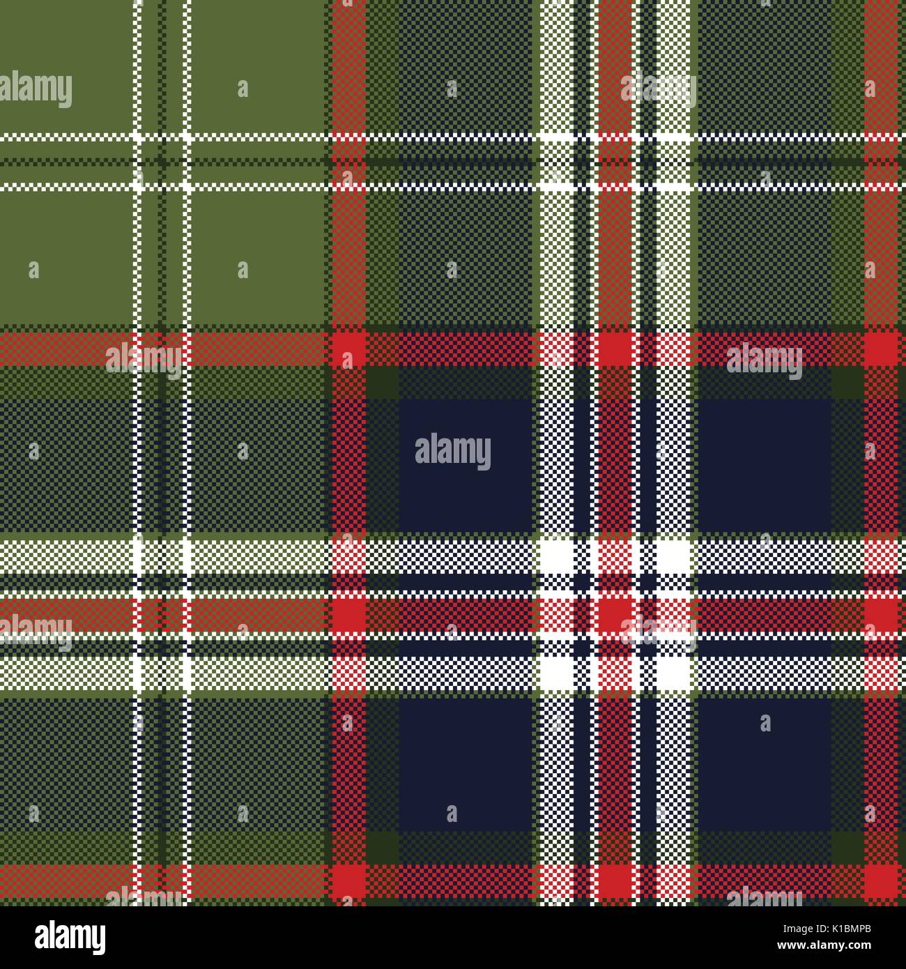 Blue green check plaid seamless pattern. Vector illustration Stock ...