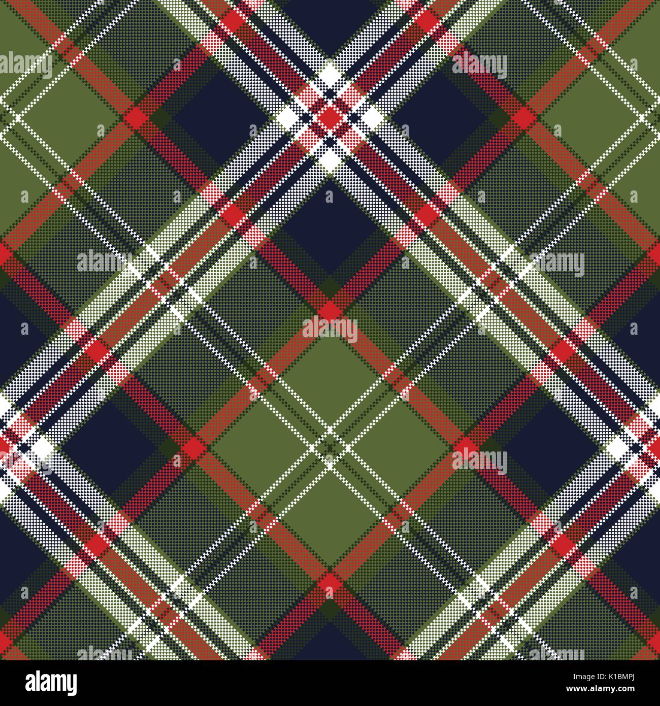 Blue green check plaid seamless pattern. Vector illustration Stock ...