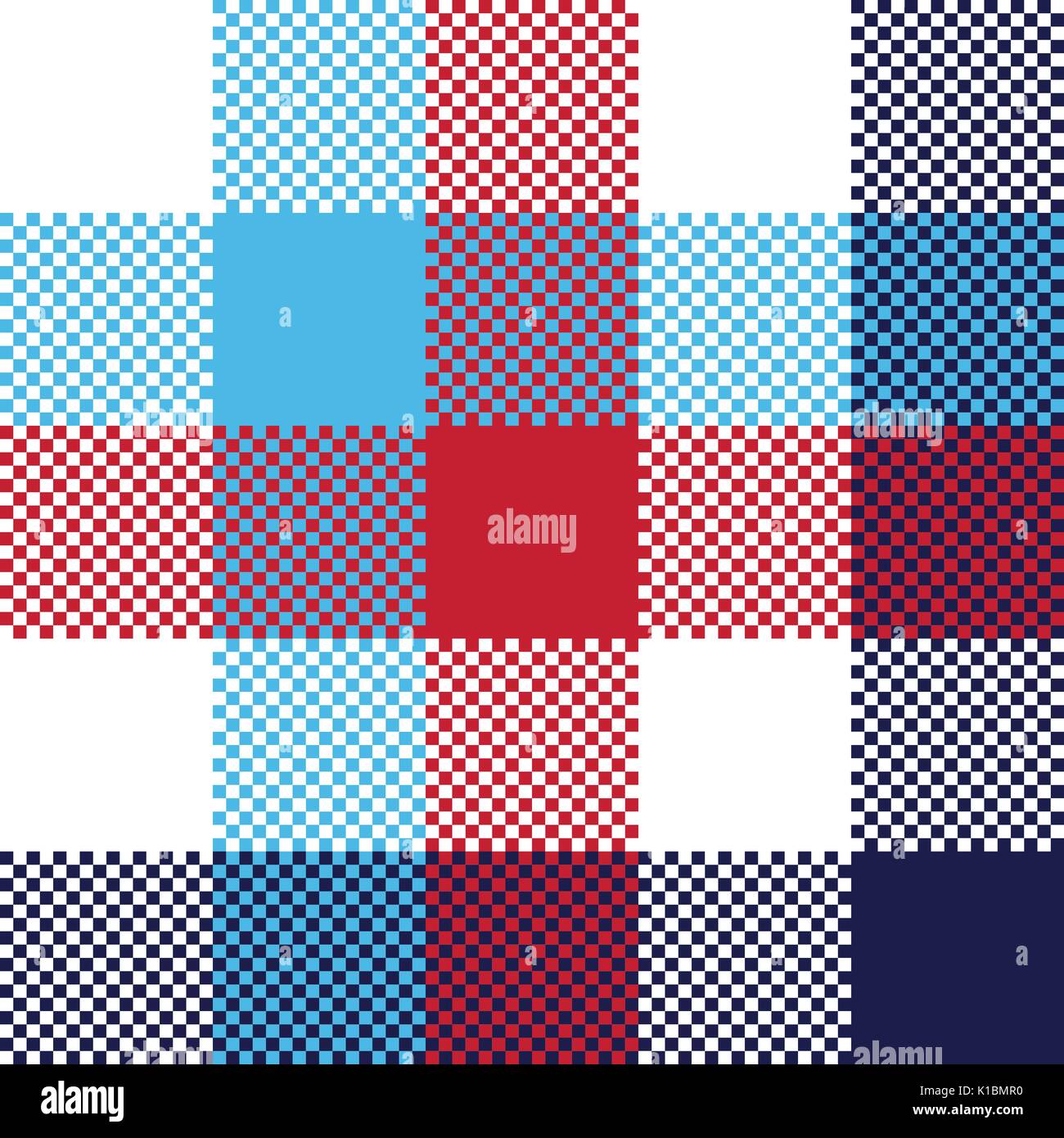 Check pixel plaid seamless pattern. Vector illustration Stock Vector ...