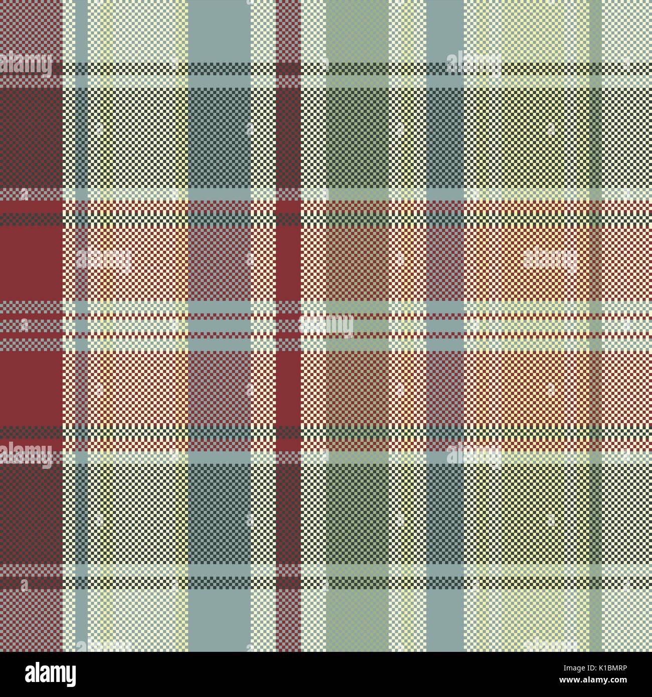 Fabric texture pixel seamless pattern plaid. Vector illustration Stock ...