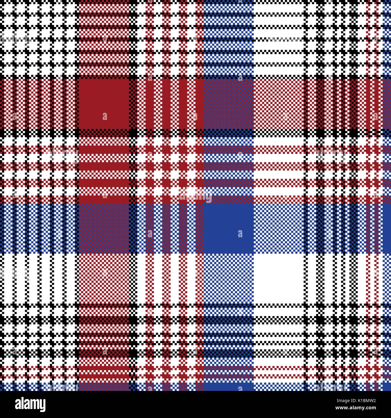 Pixel plaid fabric seamless check pattern. Flat design. Vector ...