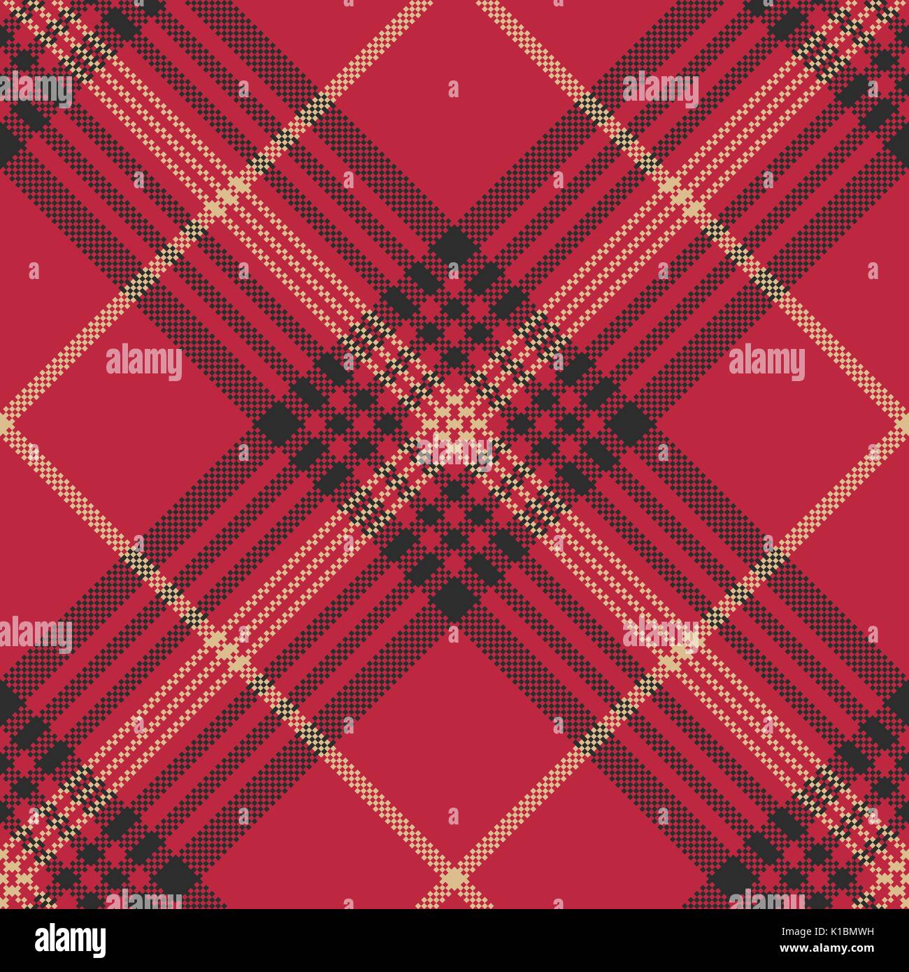Red check plaid tartan seamless pattern. Vector illustration Stock ...
