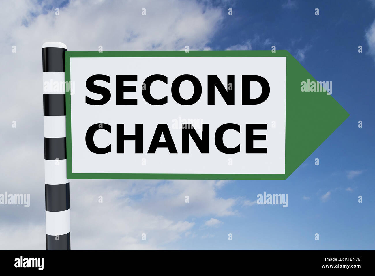Render illustration of Second Chance Title on road sign Stock Photo - Alamy
