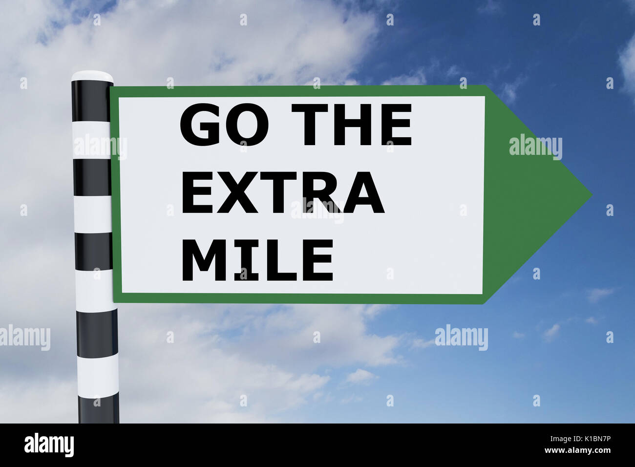 Render illustration of Go The Extra Mile Title on road sign Stock Photo ...