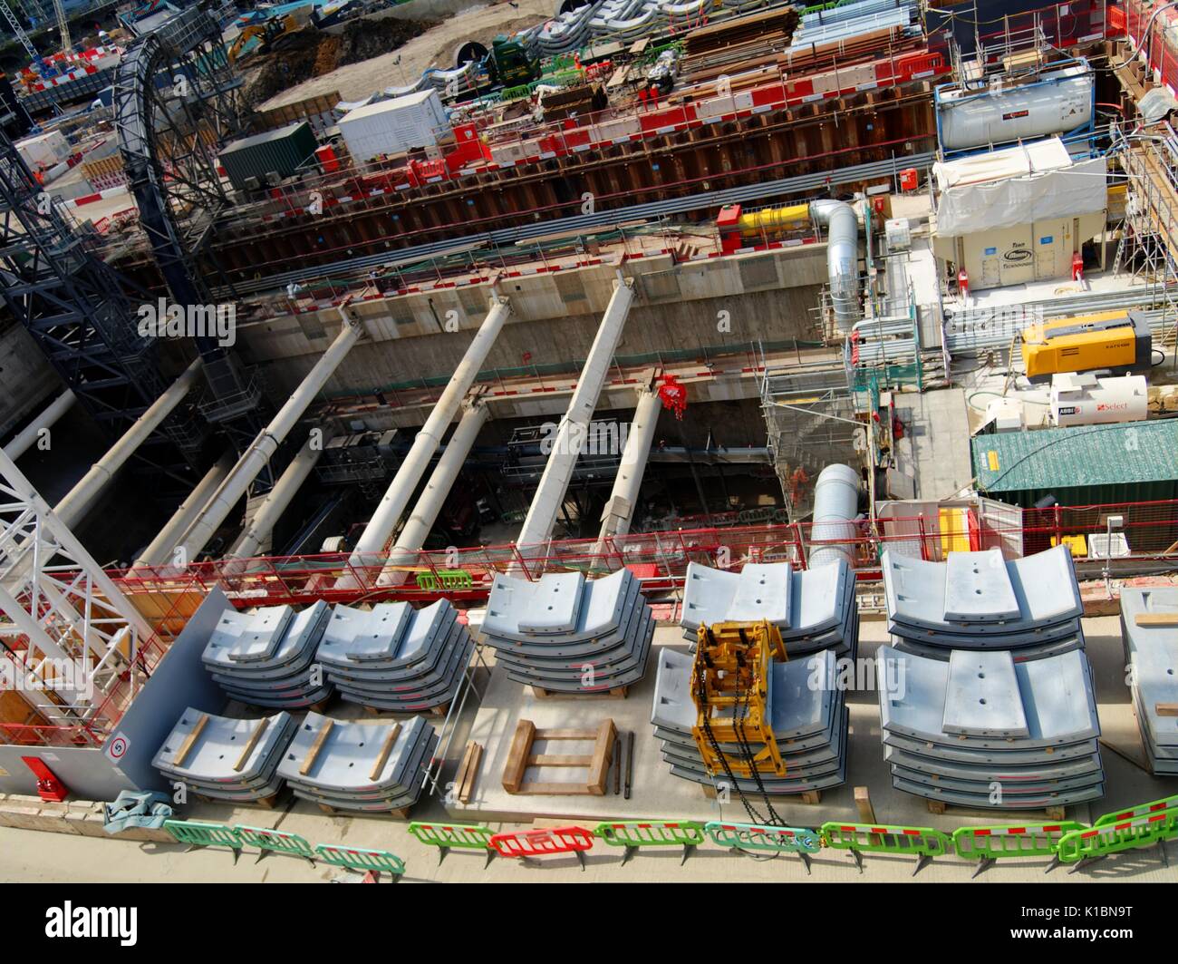 London, United Kingdom - July 7, 2017: Underground Station Construction ...