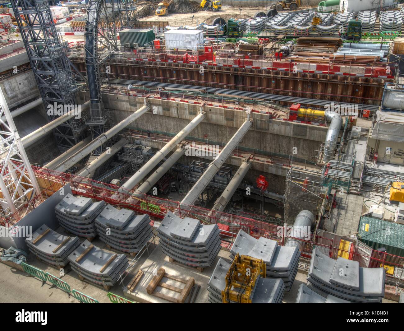 London, United Kingdom - July 7, 2017: Underground Station Construction ...