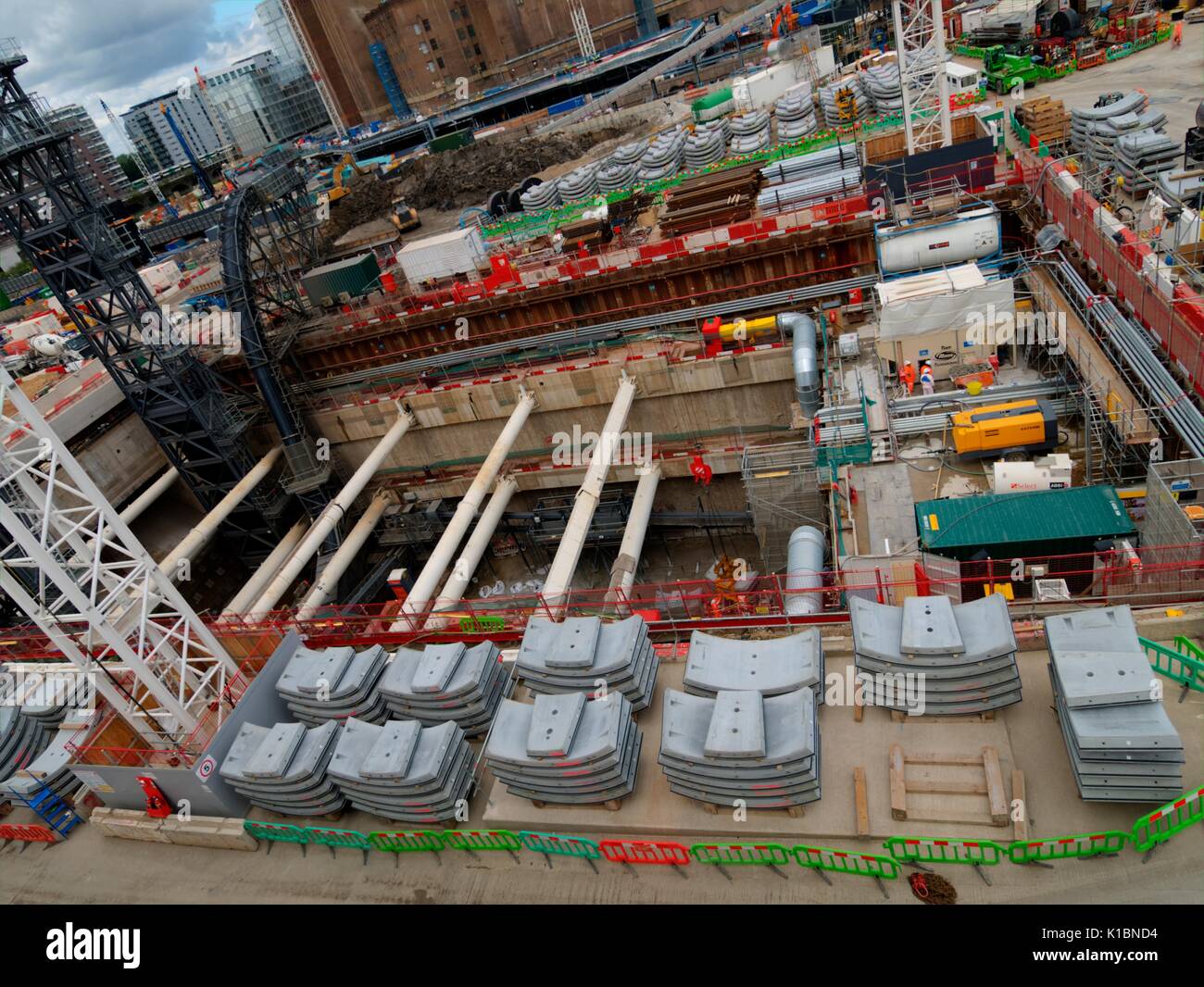 London, United Kingdom - July 7, 2017: Underground Station Construction ...