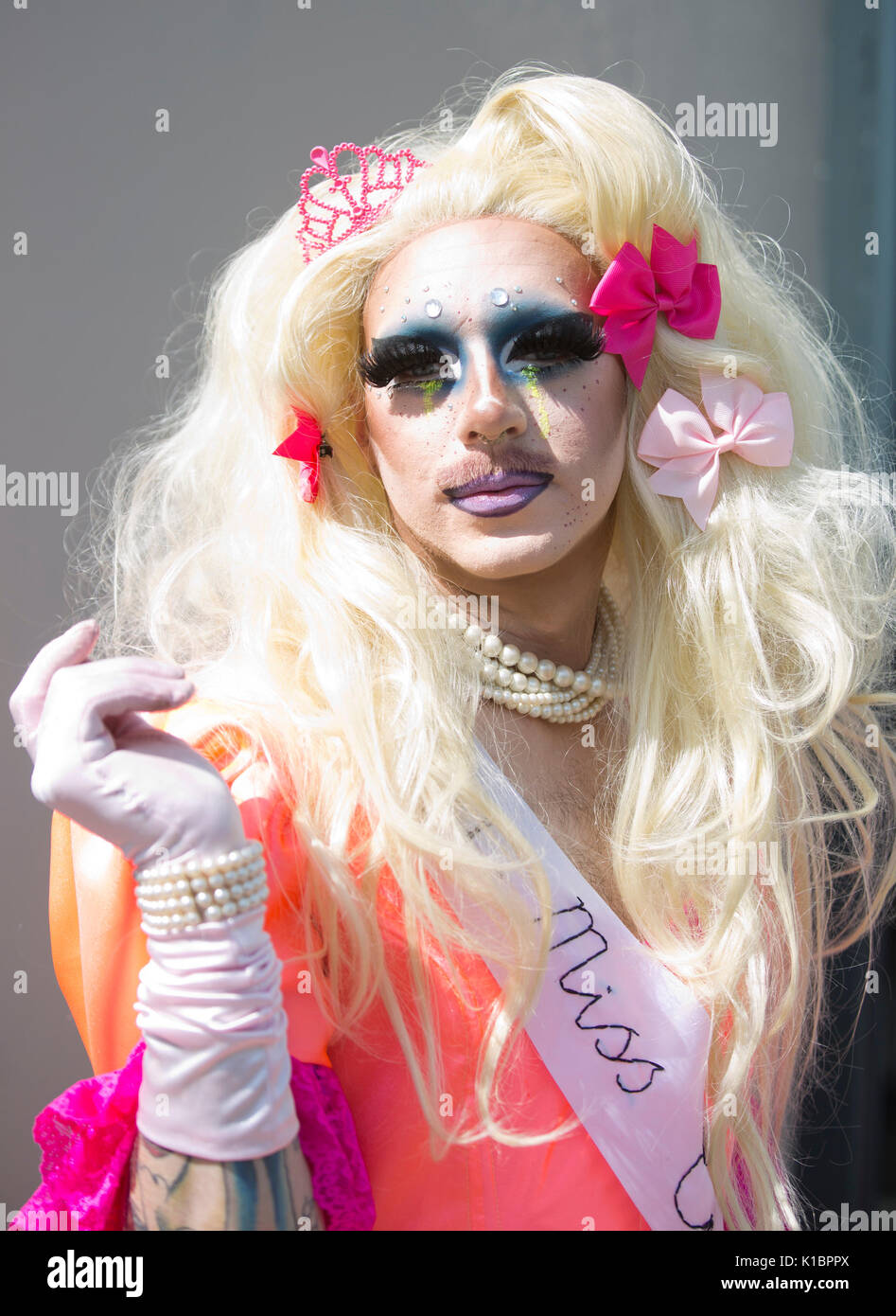 Drag fan 'Ill Health' attends the UK DragWorld event at Olympia London ...