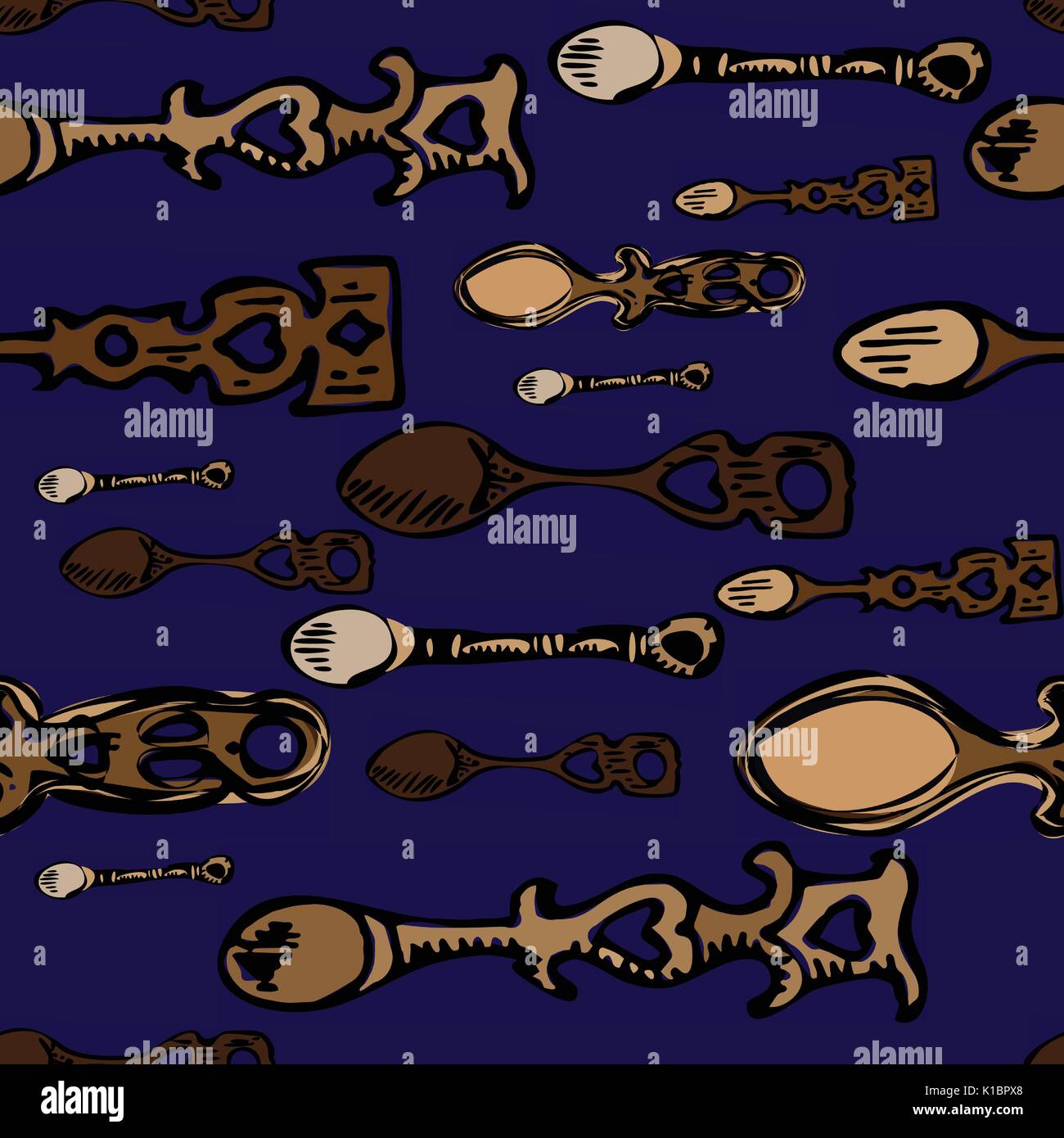 Welsh love spoons surface repeat pattern fabric Stock Vector Image ...