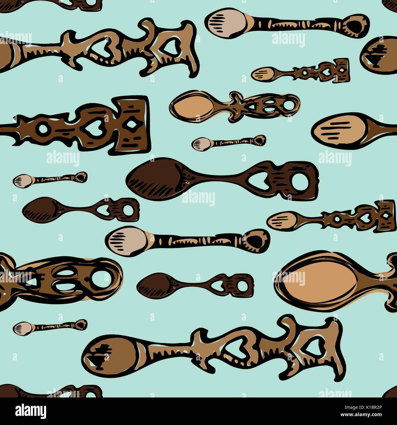 Welsh love spoons Stock Vector Image & Art - Alamy