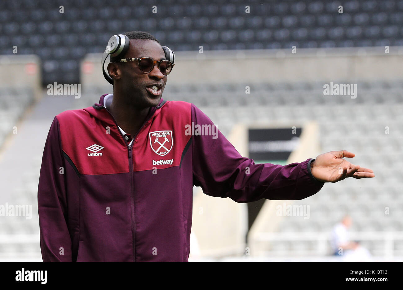 West Ham United's Pedro Obiang arrives before the Premier League match ...