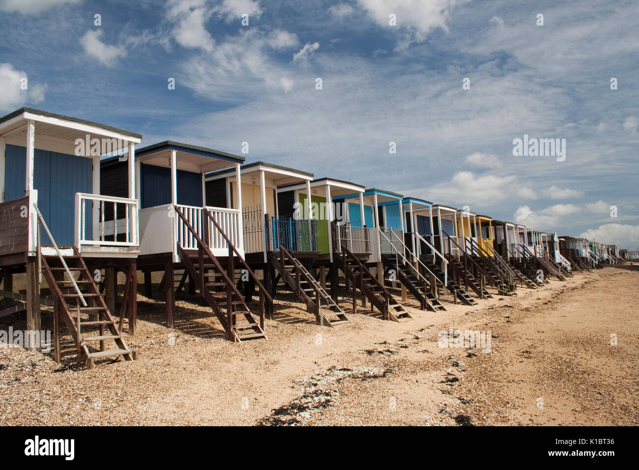 Beach Huts at Thorpe Bay, near Southend-on-Sea, Essex, England Stock ...