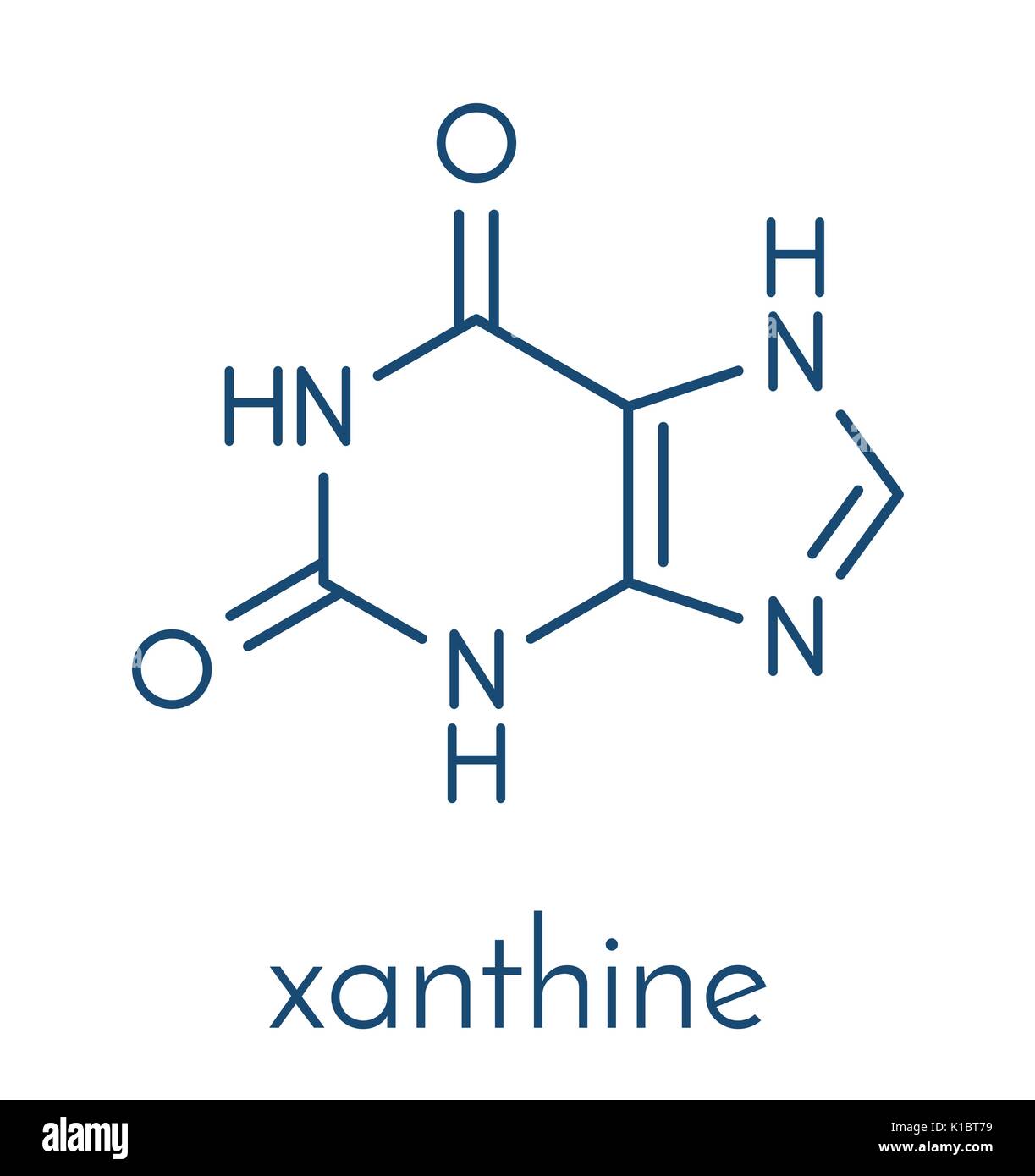 Xanthine purine base molecule. Skeletal formula Stock Vector Image ...