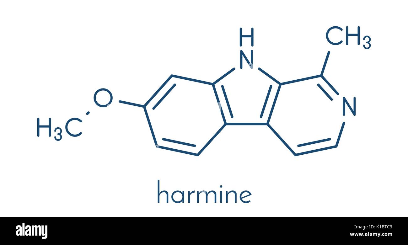 Harmine alkaloid molecule. Herbal inhibitor of monoamine oxidase A ...