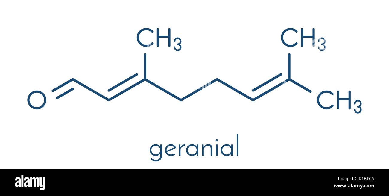 Geranial lemon fragrance molecule. Skeletal formula Stock Vector Image ...
