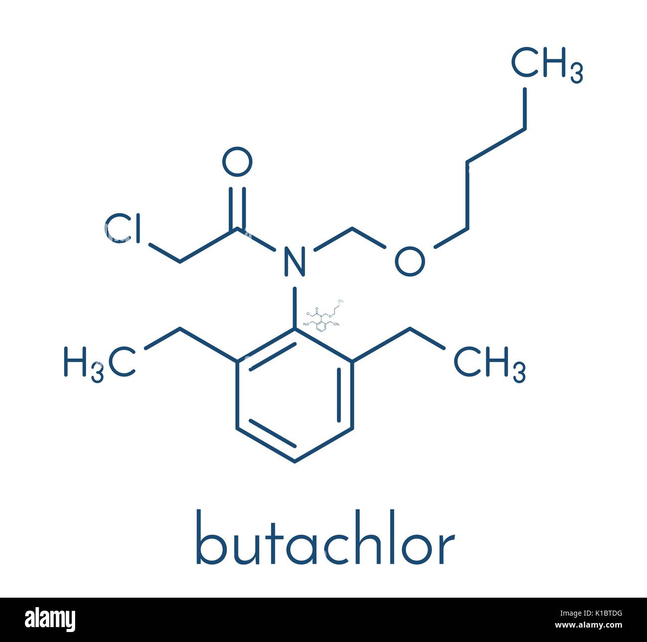 Butachlor herbicide molecule. Skeletal formula Stock Vector Image & Art ...