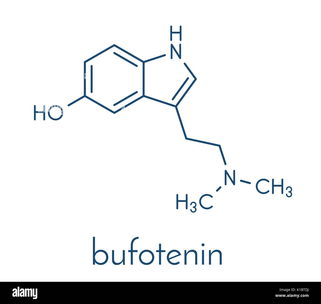 Bufotenin molecule. Tryptamine present in several psychedelic toads ...