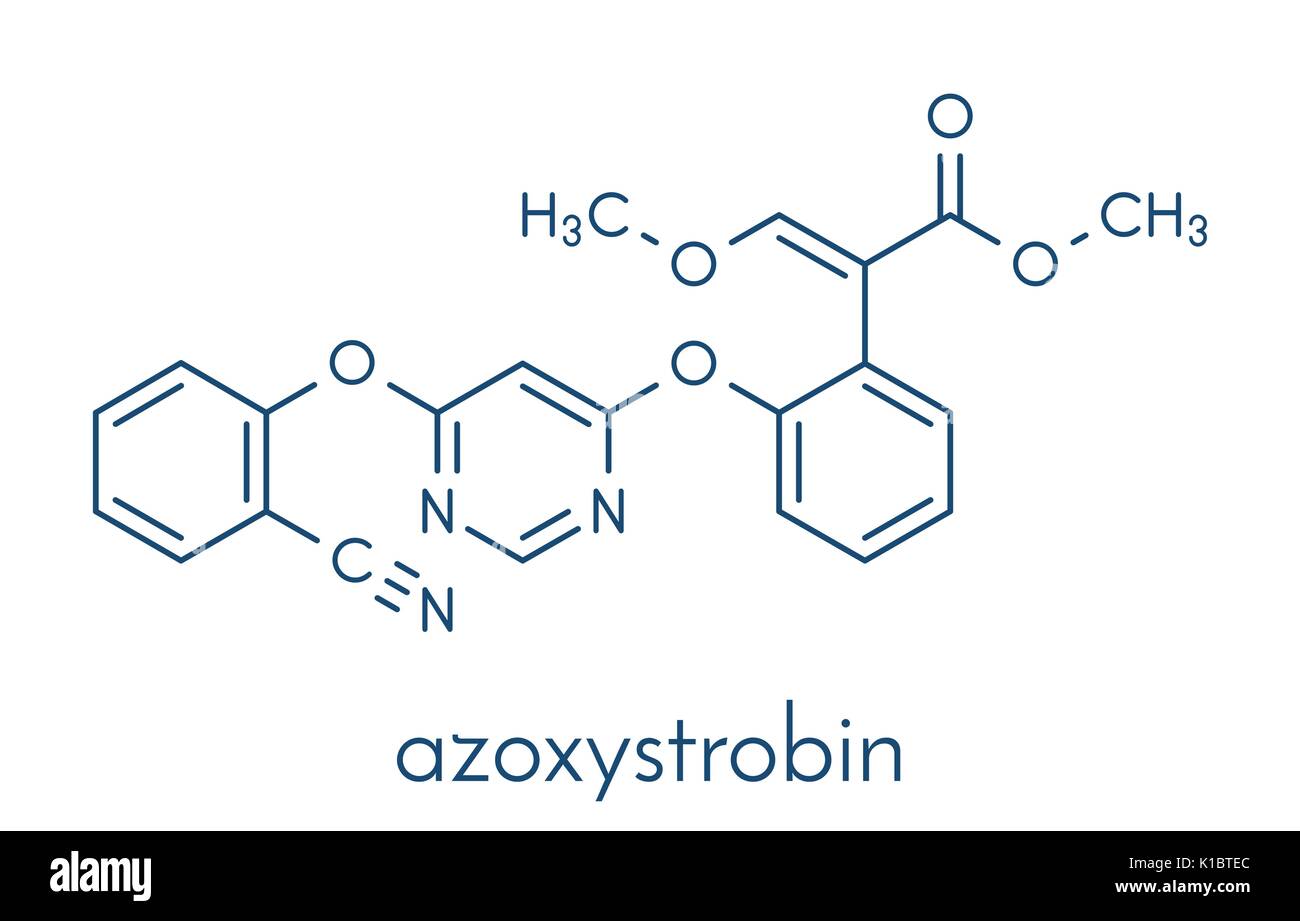 Azoxystrobin fungicide molecule. Skeletal formula Stock Vector Image ...