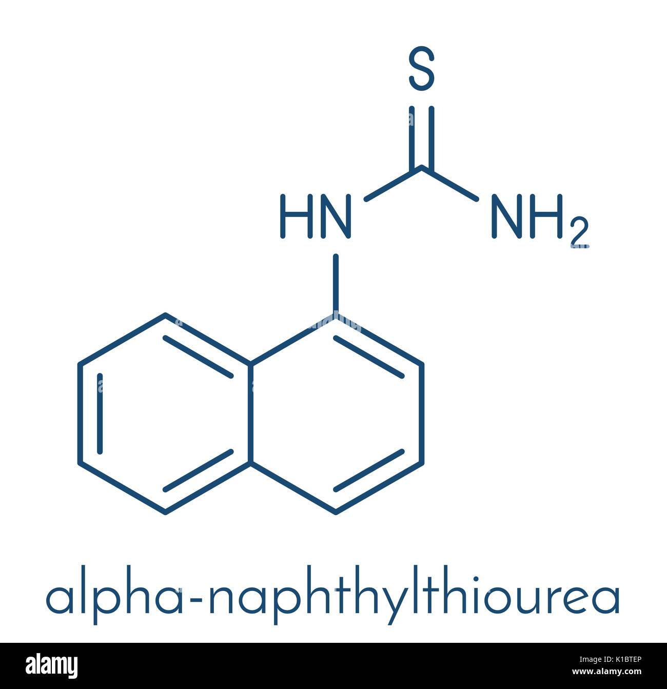 Alpha-naphthylthiourea (ANTU) rodenticide molecule. Skeletal formula ...