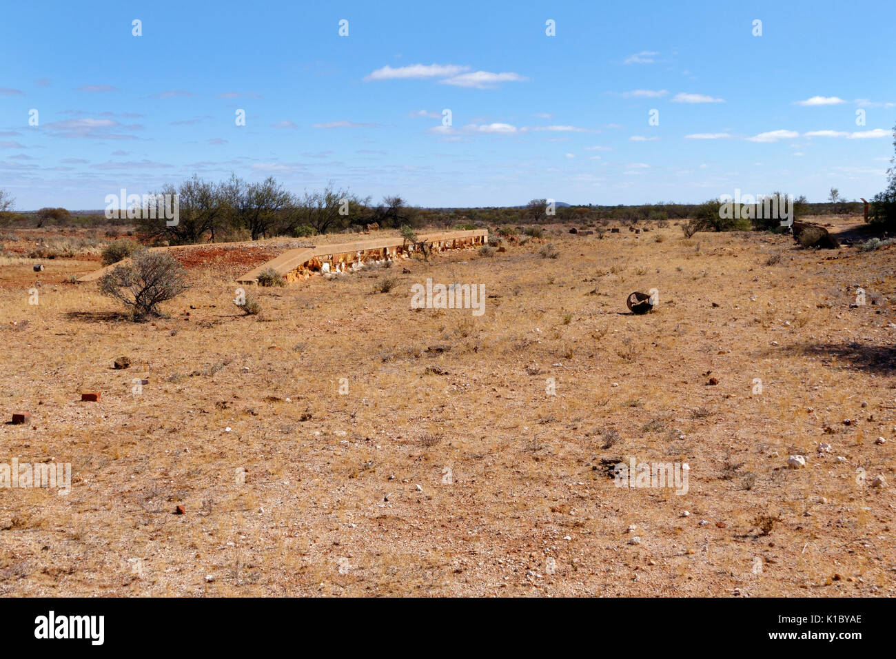Historical remains of the Nannine train platform, the 1st gold town ...