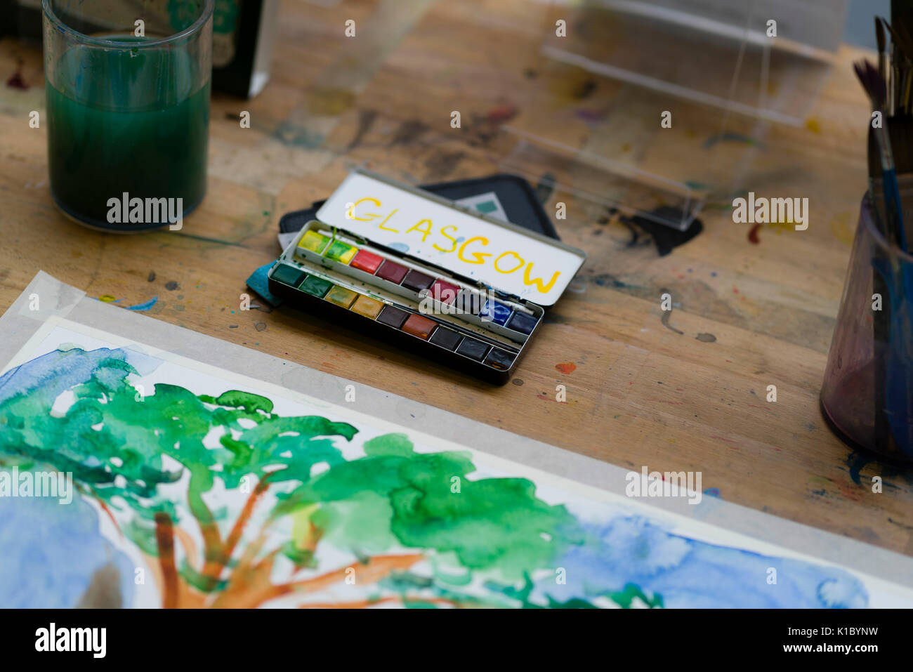 Scotland - artist demonstration pieces at Cass Art store in Glasgow ...