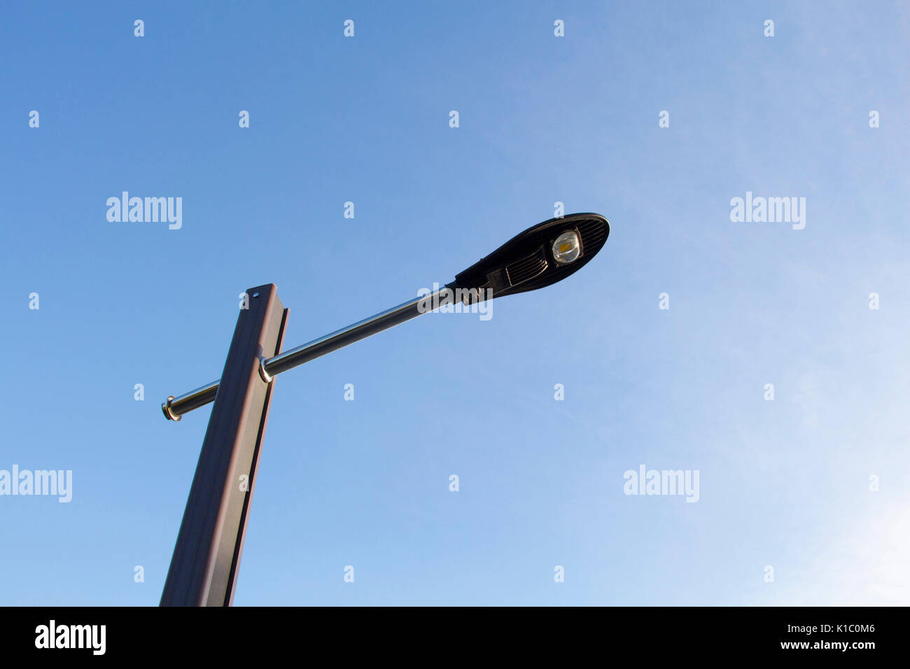 Modern Led street light lamp on the background of blue sky Stock Photo ...