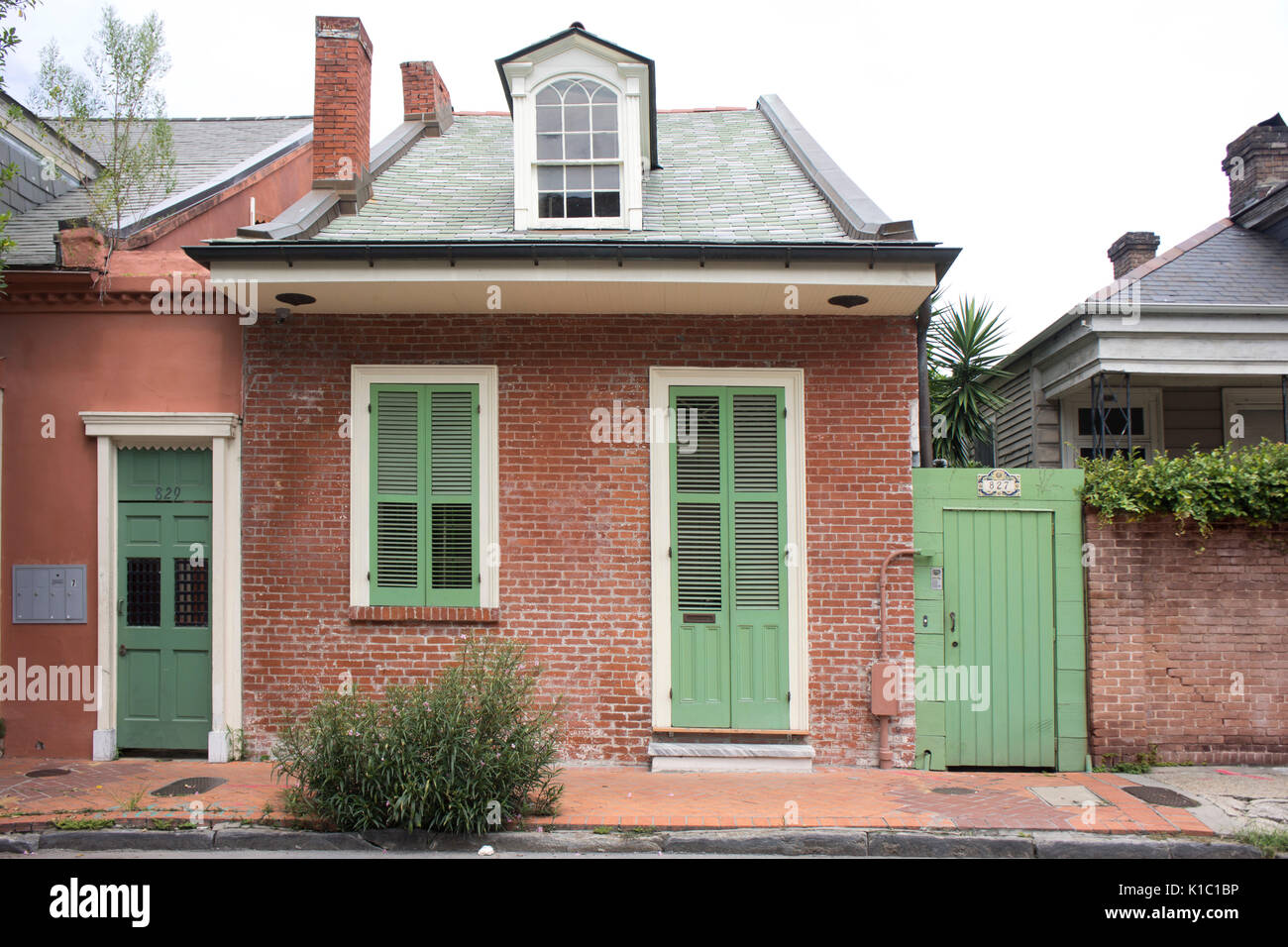 Original brick creole cottage in New Orleans' French Quarter Stock ...