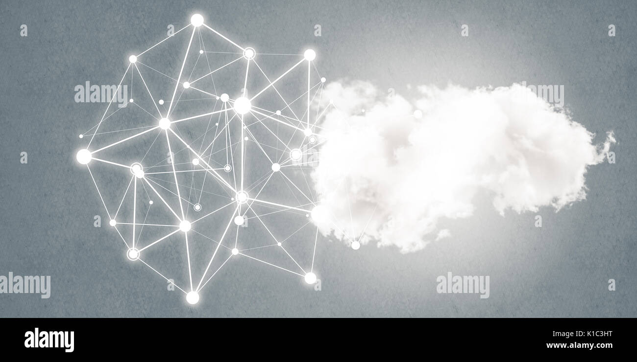 Background image with social connection and networking concept on wall ...