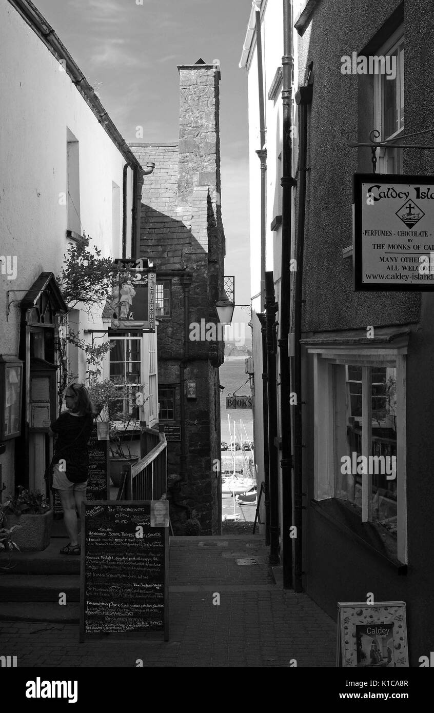 Street scene in Tenby Stock Photo - Alamy
