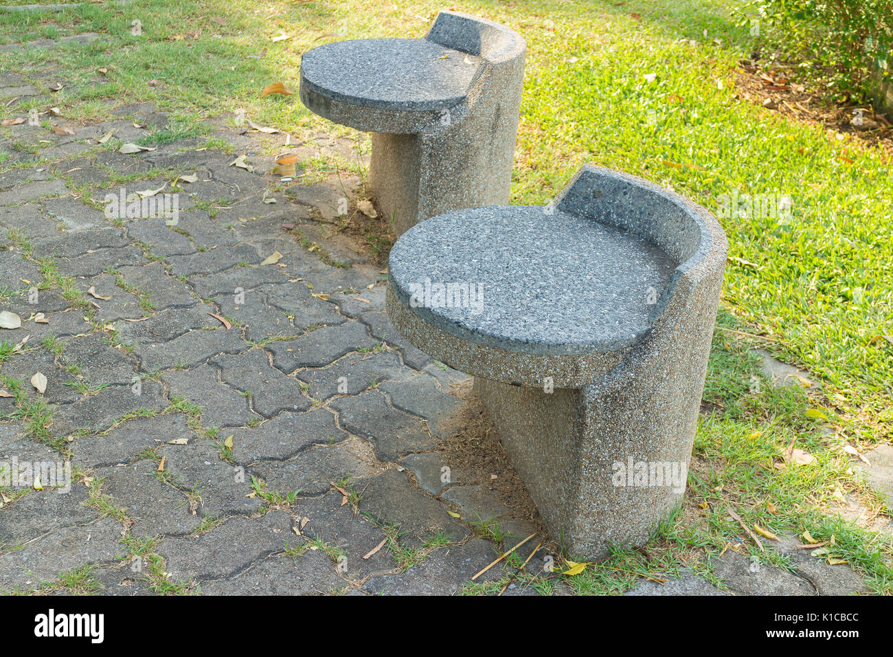 Stone seat in the garden hi-res stock photography and images - Alamy