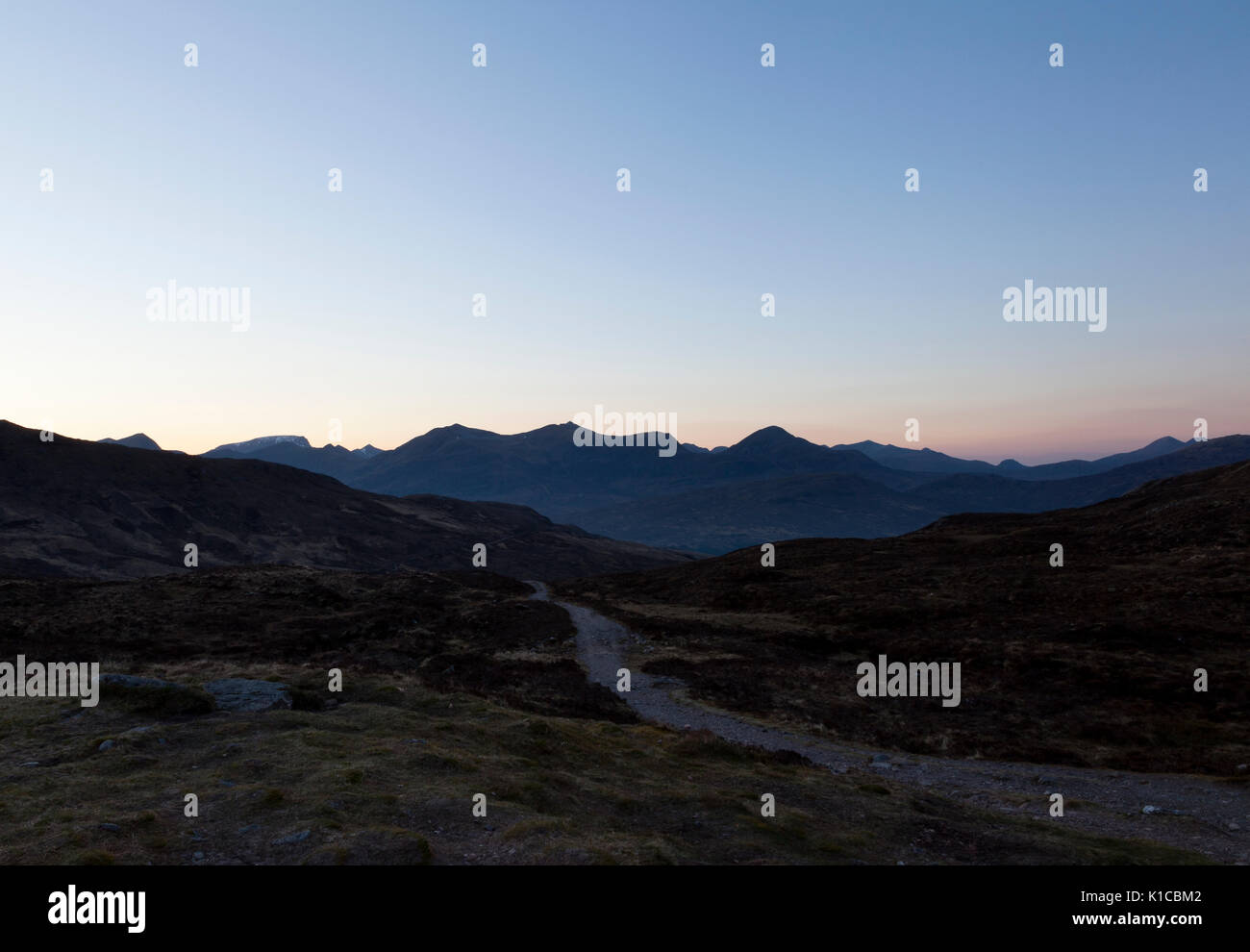 Mountain range, including the top of Ben Nevis, from the Devils ...