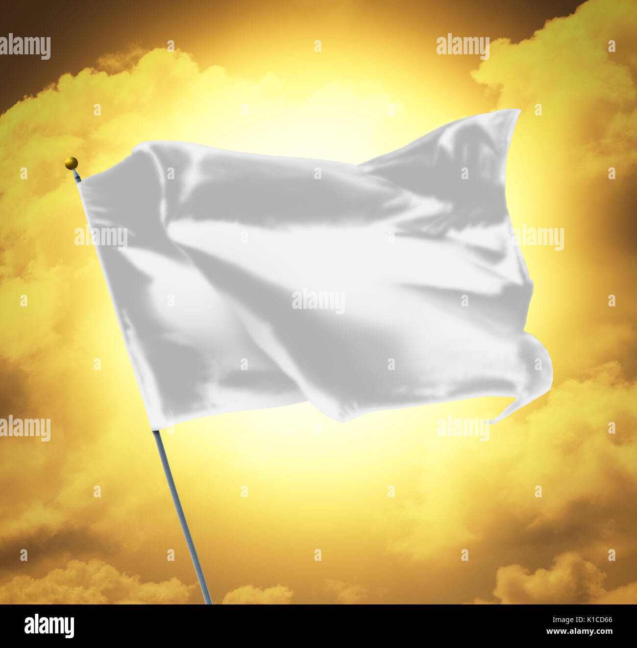 Blank white flag hi-res stock photography and images - Alamy